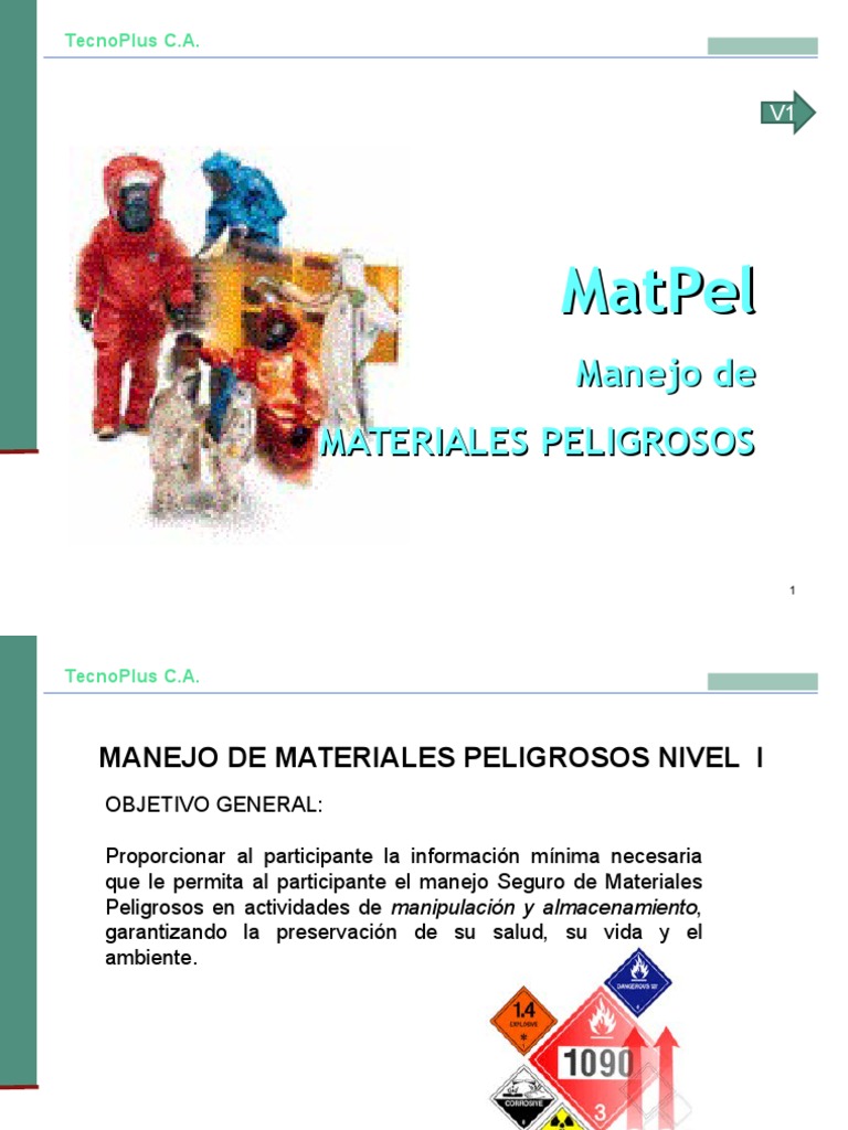 MatPel Nivel I TecnoPlus | PDF | Mercancías peligrosas | Material explosivo