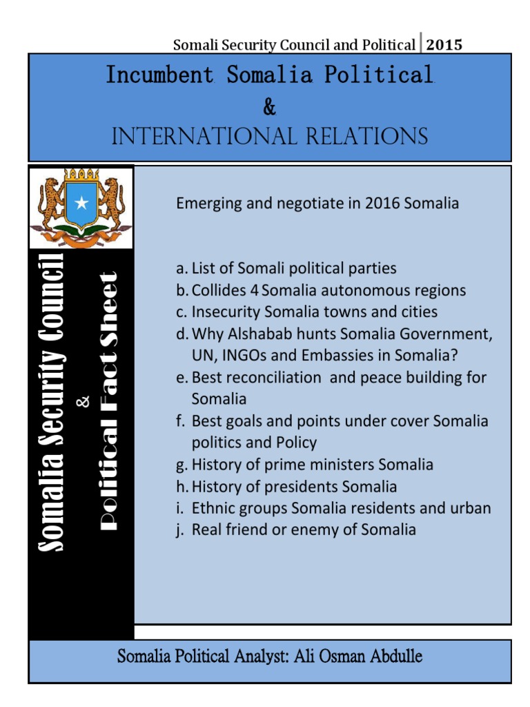 Incumbent Somalia Political &: International Relations | PDF | Somalia ...