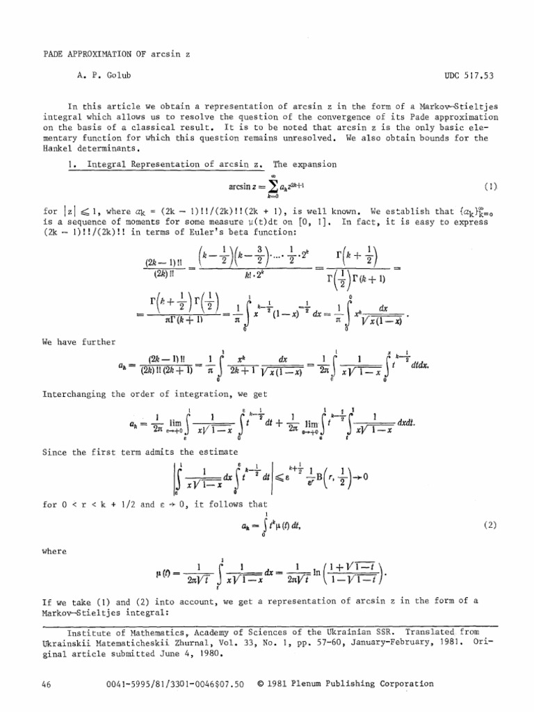 Arcsin | PDF | Polynomial | Mathematics Of Computing