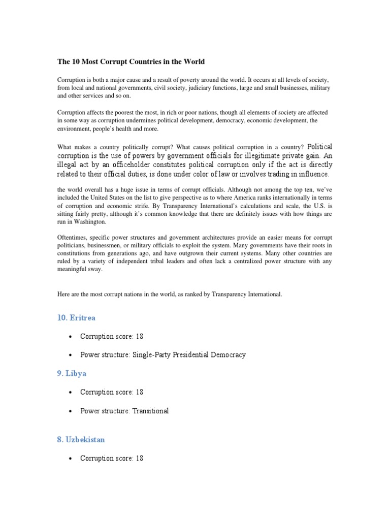 Corruption | PDF | Political Corruption | The United States