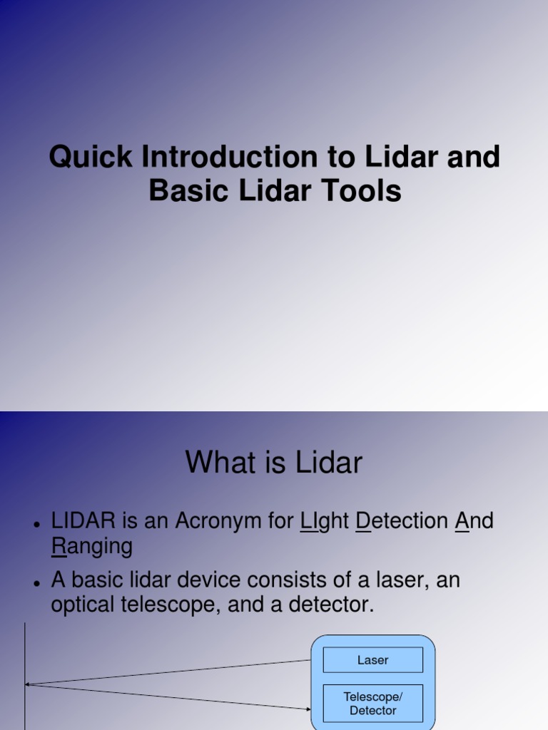 Quick Introduction To Lidar and Basic Lidar Tools | PDF | Lidar | Laser