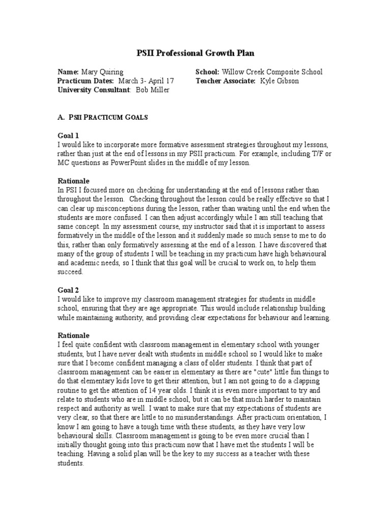 Growth Plan | PDF | Classroom Management | Quality Of Life