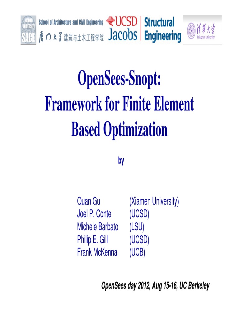 Opensees-Snopt: Framework For Finite Element Based Optimization | PDF ...