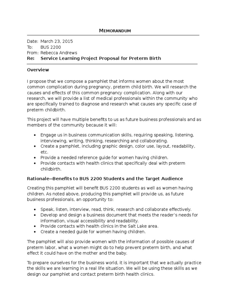 Proposal Memo | PDF | Career & Growth | Social Science