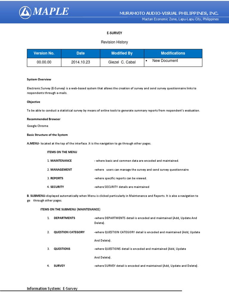 E-Survey System Overview and Guide | PDF | Survey Methodology | Password