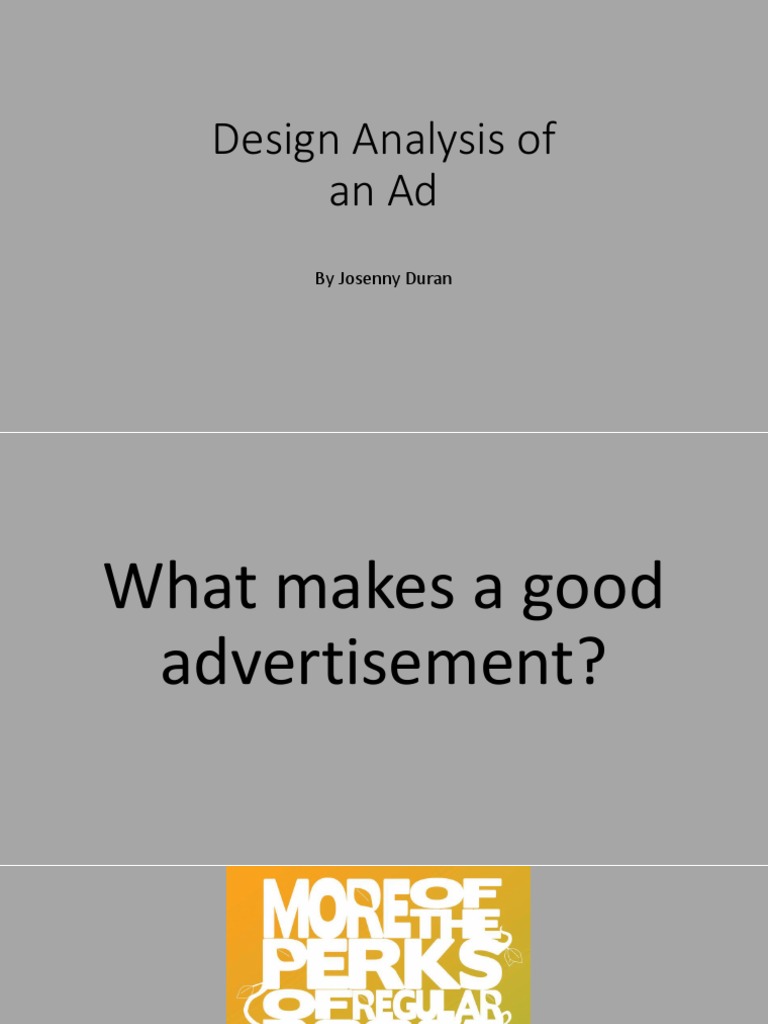 Effective Ad Design Analysis Guide | PDF