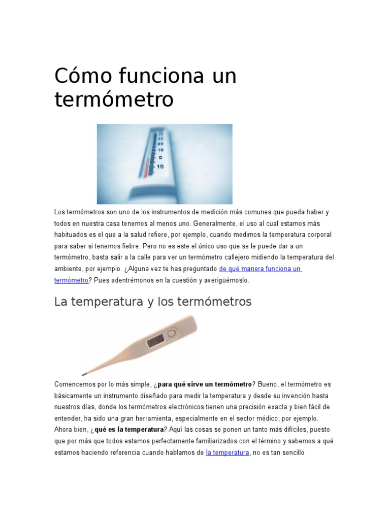 Cómo Funciona Un Termómetro | Mercurio (Elemento) | Fahrenheit