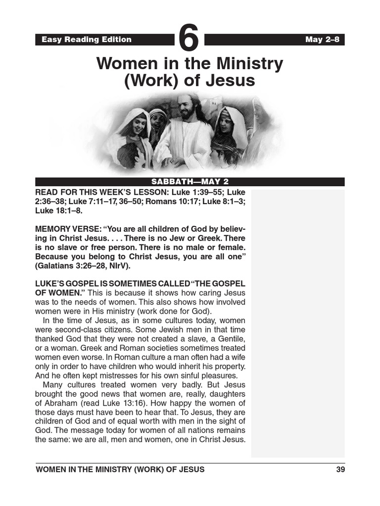 Women in The Ministry (Work) of Jesus: Date Easy Reading Edition May 2 ...