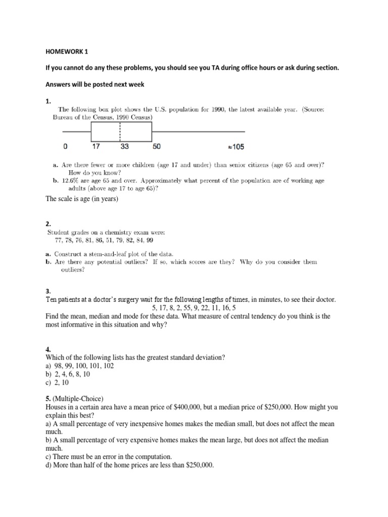 Statistics Homework: Central Tendency & Correlation | PDF