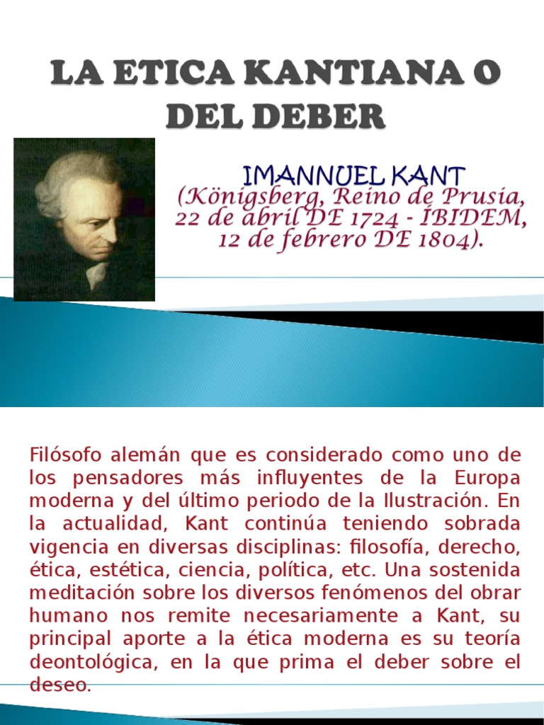 etica kantiana | Immanuel Kant | Moralidad | Prueba gratuita de 30 días ...