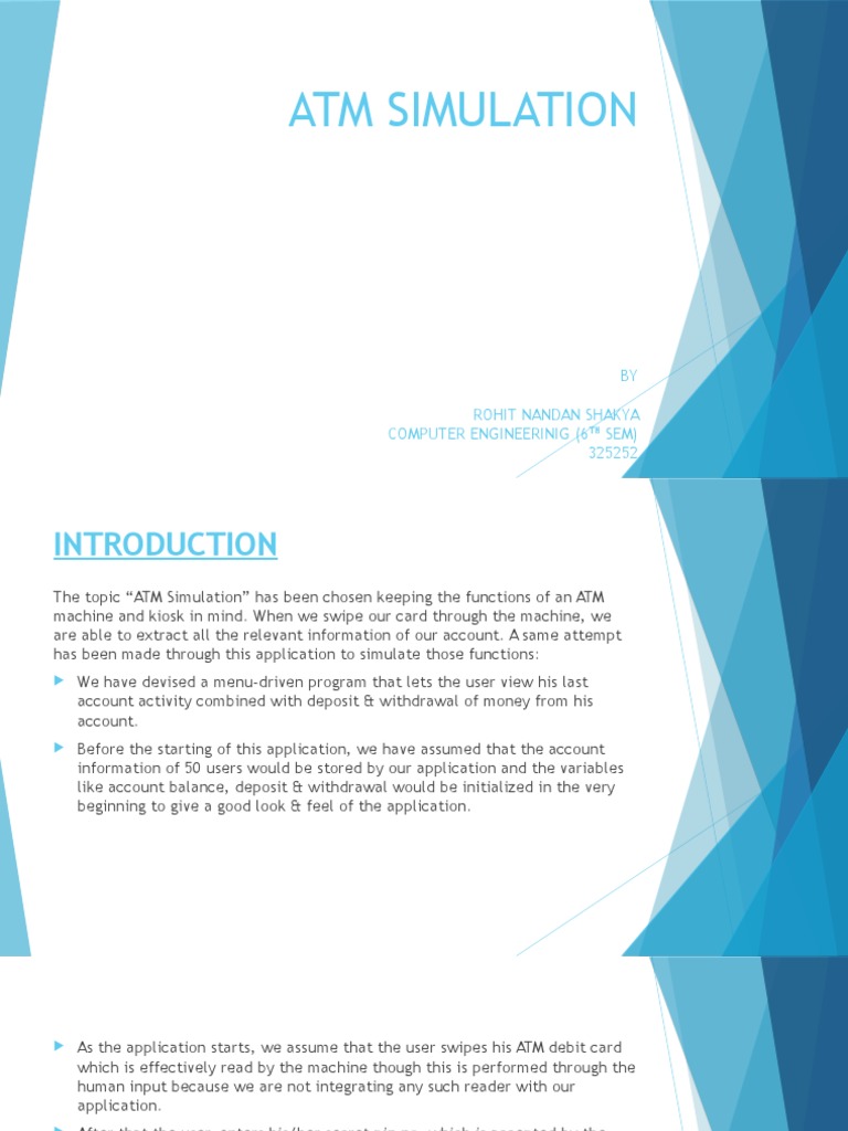 Atm Simulation | PDF | Automated Teller Machine | Personal Identification Number