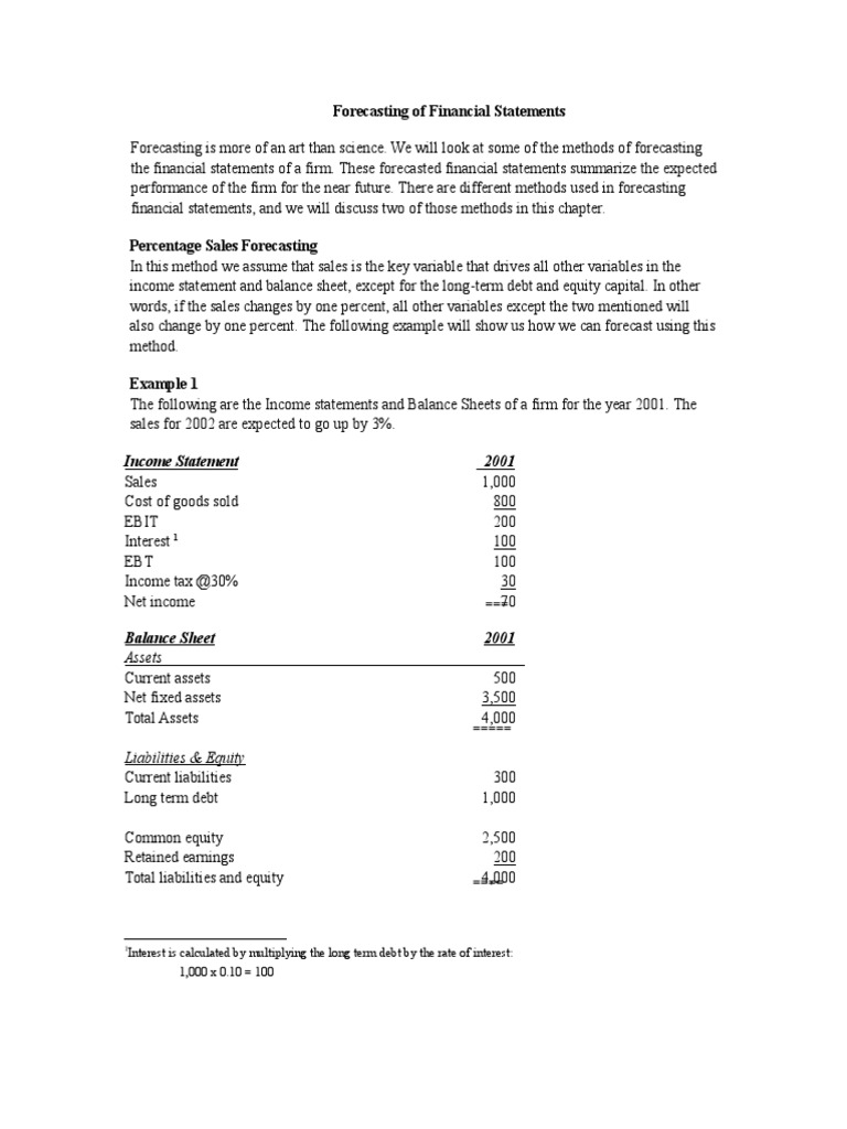 Forecasting of Financial Statements | PDF | Regression Analysis ...