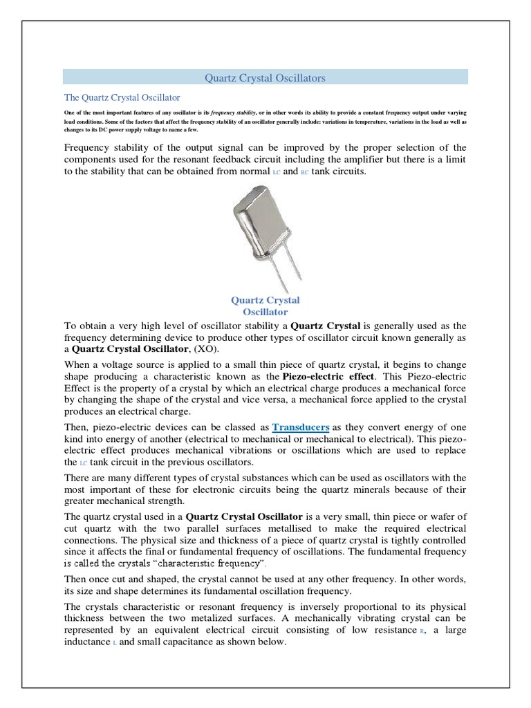 Crystal Osc PDF | PDF | Electronic Oscillator | Amplifier