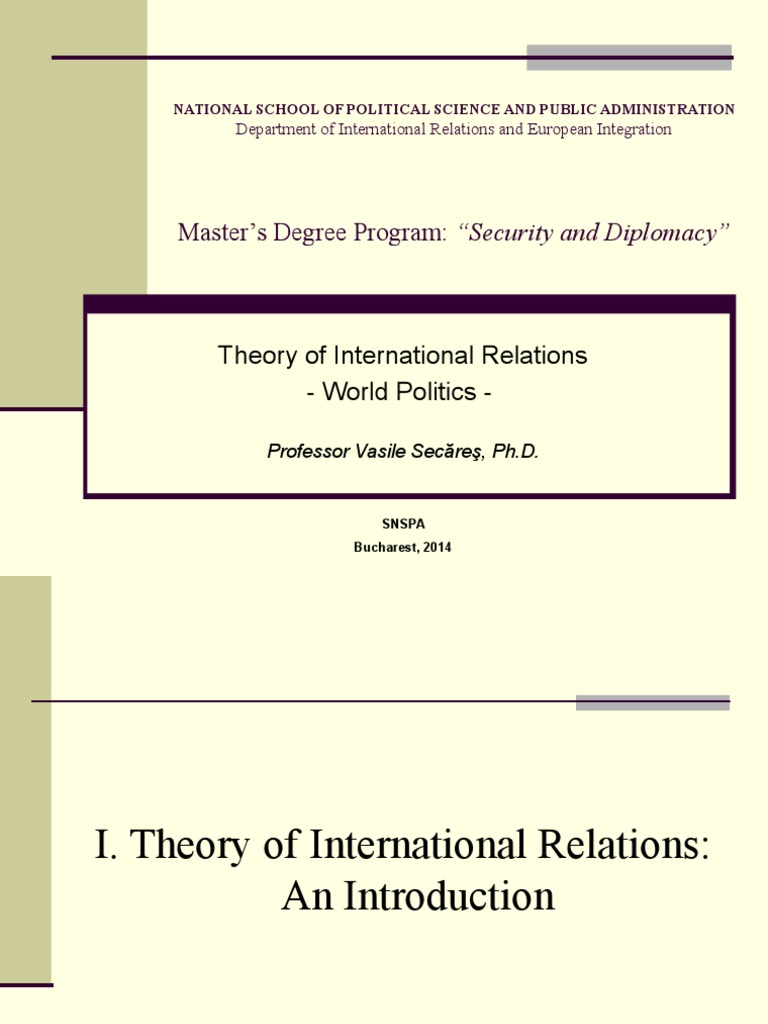 TRI - Security and Diplomacy - Intro | PDF | Polarity (International ...