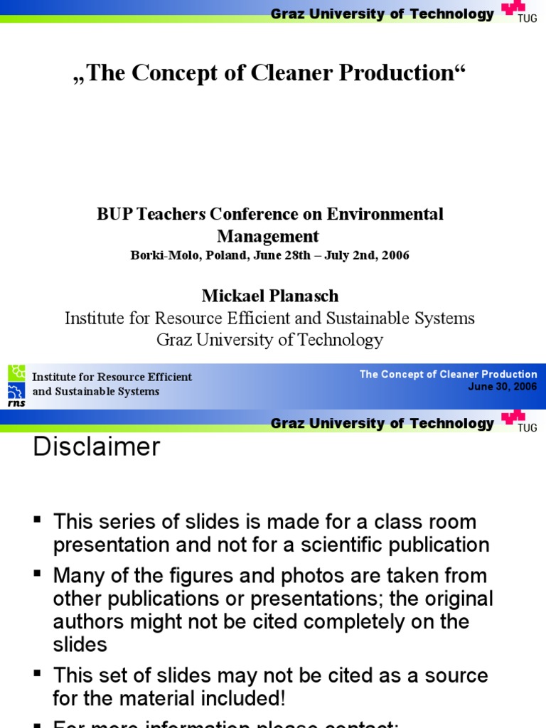 Concept of Cleaner Production | PDF | Sustainability | Recycling