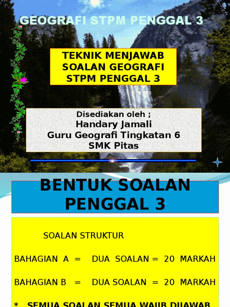 Teknik Menjawab Geo STPM P3 | PDF | Seni