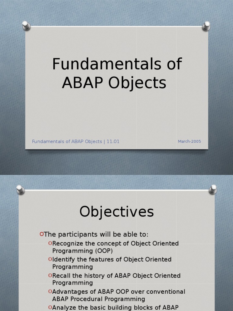 Fundamentals Of Abap Objects Class Computer Programming Method Computer Programming 0933
