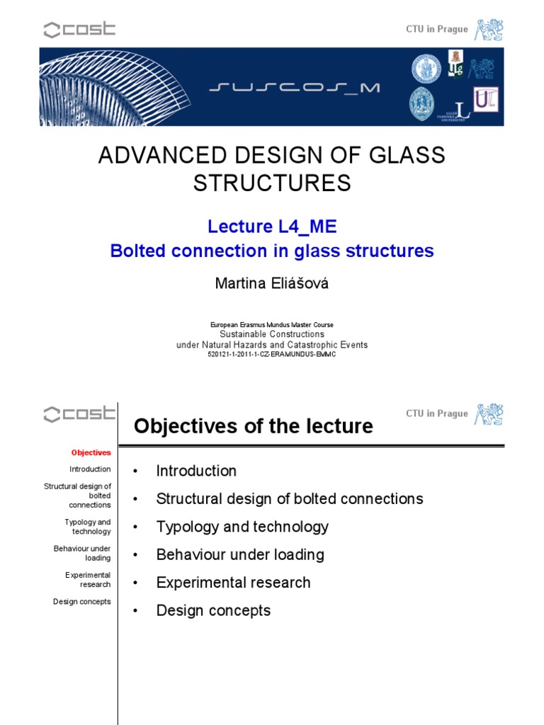 Bolted Connection in Glass Structure | Download Free PDF | Friction | Screw