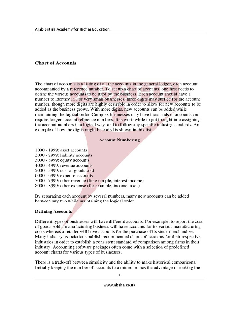 UK Chart of Accounts Overview | PDF | Business | Computers