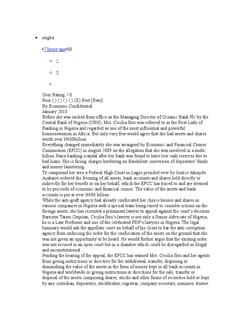 Cecilia Ibru Assets | PDF | Public Limited Company | Nigeria