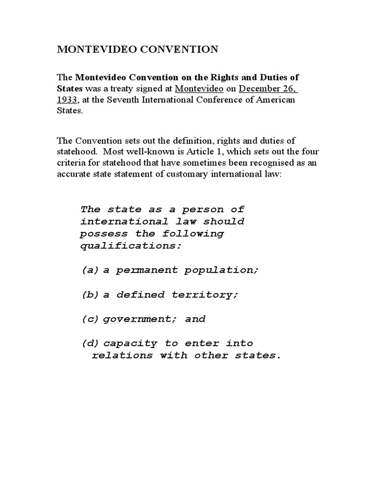 Montevideo Convention | PDF