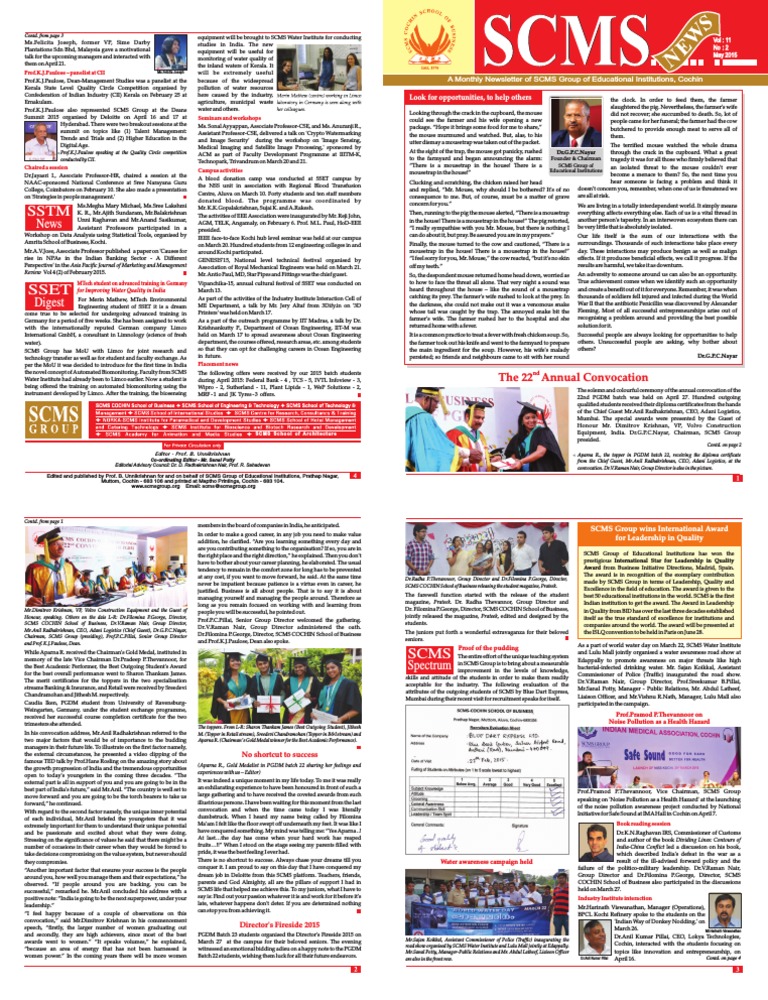 SCMS News May 2015 Final | PDF | Science | Technology (General)