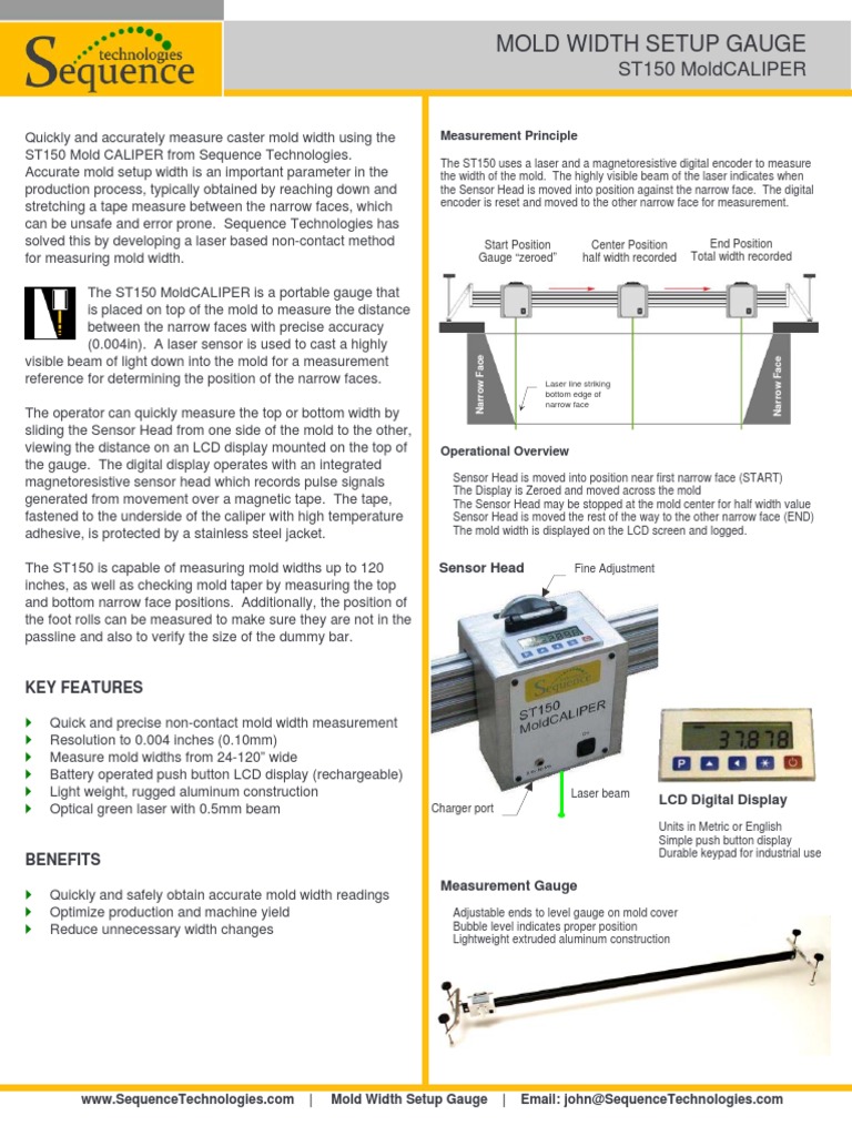 Mold Width Setup Gauge | PDF | Laser | Sensor