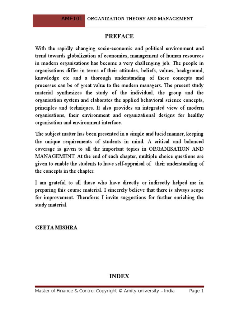 Organisation Theory and Management | PDF | Organizational Behavior ...