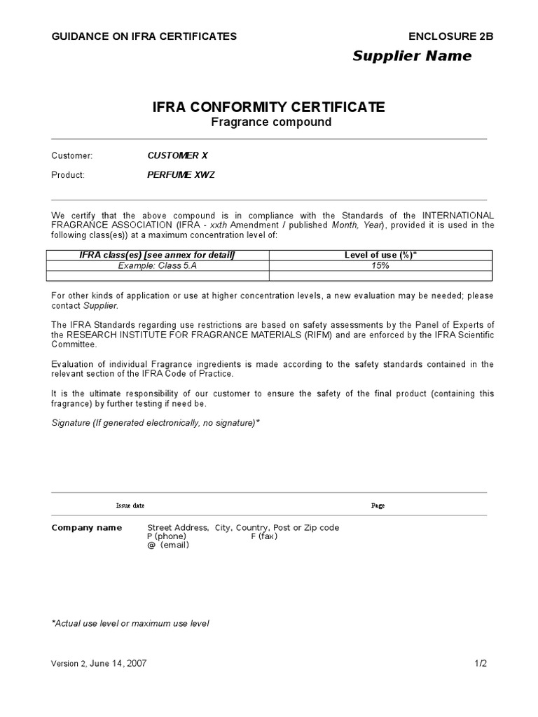 Guidance on IFRA Certificates: Understanding Fragrance Compliance ...