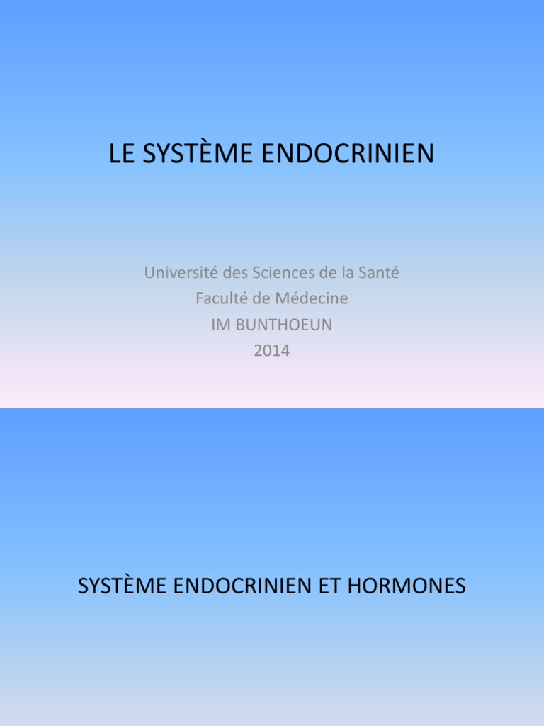 Le Système Endocrinien PDF | PDF | Hormone | Hypothalamus