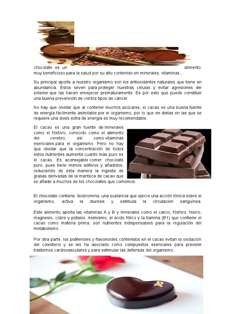 El Chocolate | PDF | Chocolate | Nutrientes