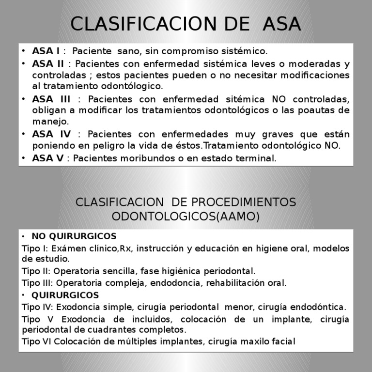 Clasificacion de Asa | PDF