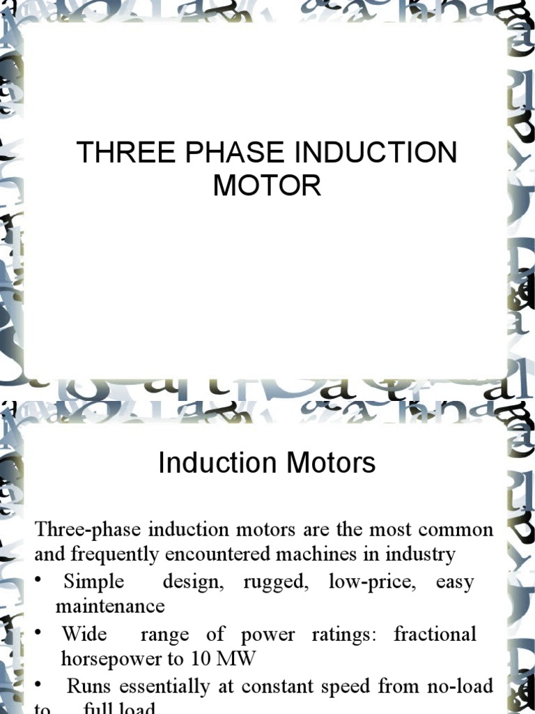 Three Phase Induction Motor | PDF | Transformer | Power (Physics)