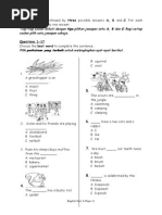English Paper 1 - Standard 1 - Mid Year Exam | PDF