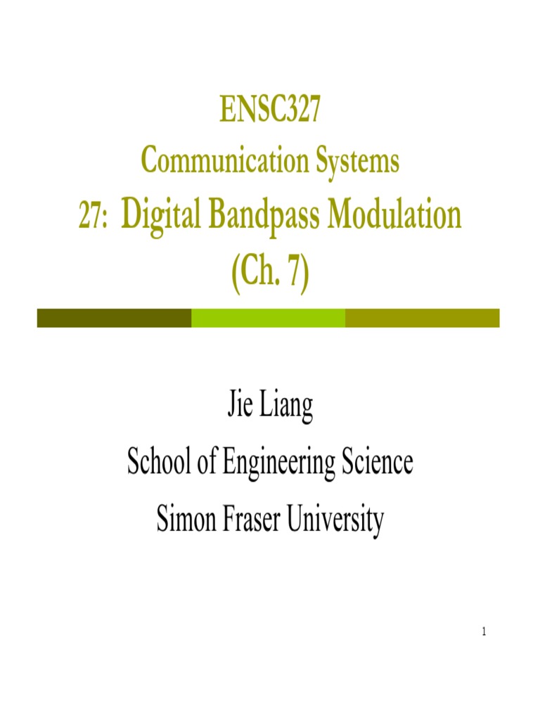 Digital Bandpass Modulation Techniques: An Overview of Binary Amplitude-Shift Keying, Phase ...
