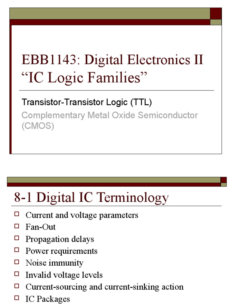 TTL Logic Families | Transistor | Cmos