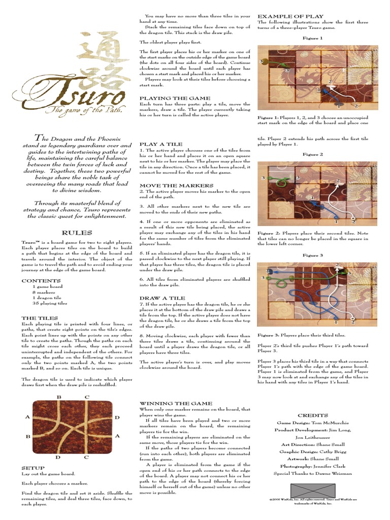 Tsuro Rules | PDF | Board Games | Gaming