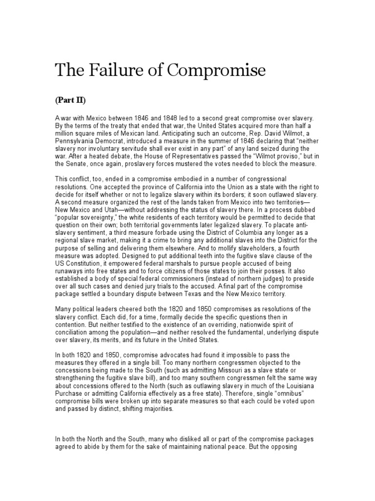 The Failure of Compromise Part II | PDF | Politics Of The United States ...