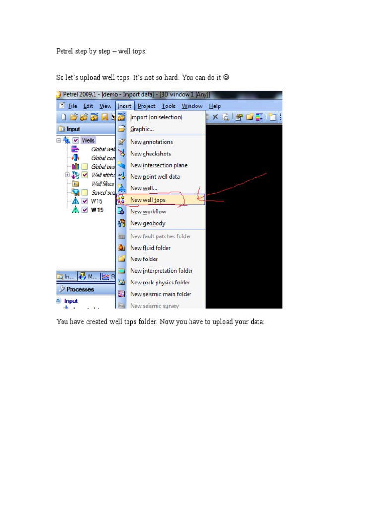 Uploading Well Tops in Petrel | PDF