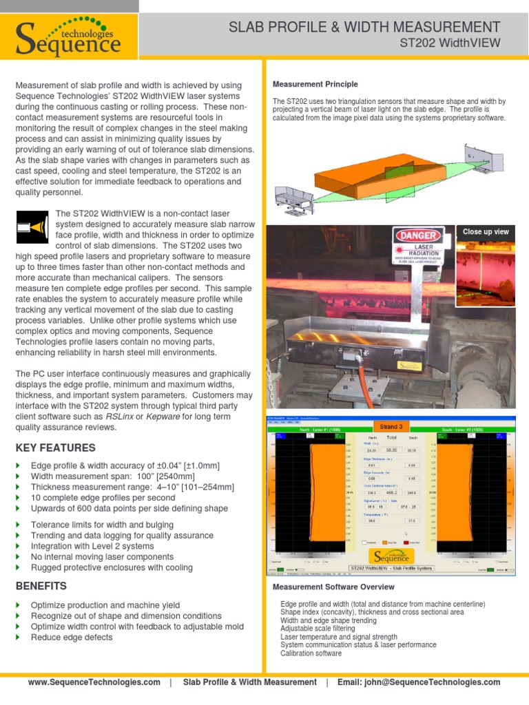 Slab Profile & Width Measurement | PDF | Laser | Casting (Metalworking)