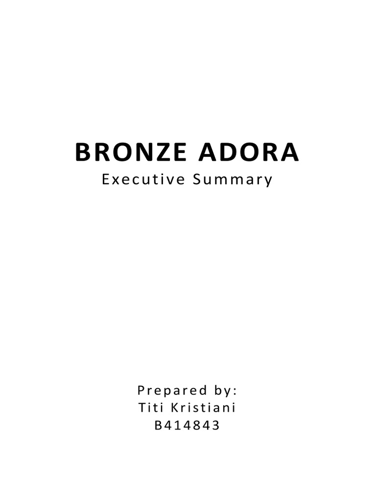 Bronze Adora Case Study | PDF | Marketing | Brand