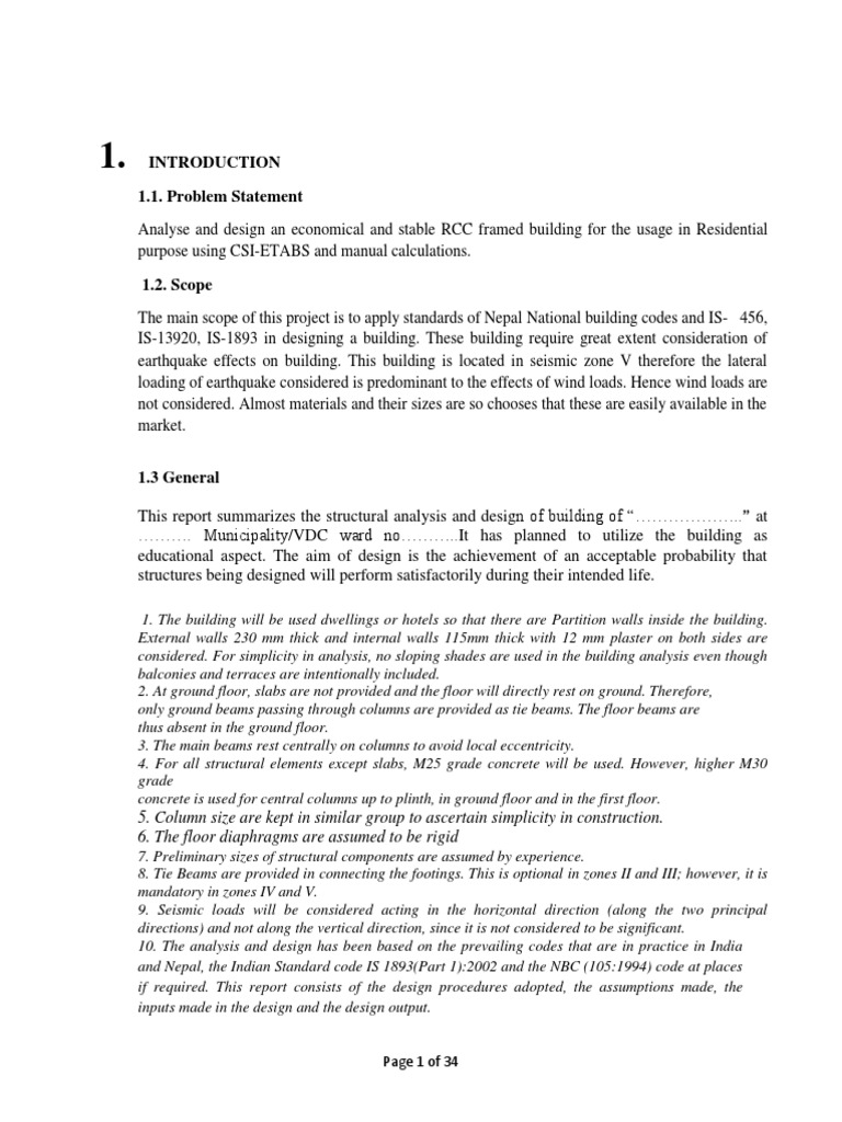ETABS Analysis of Seismic-Resistant RCC Building | PDF | Beam ...