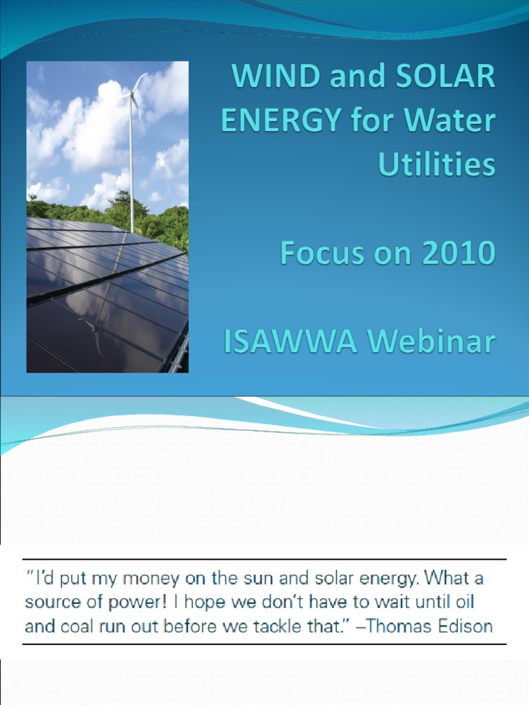 Wind Solar Presentation Jan 2010 | PDF | Photovoltaics | Solar Power