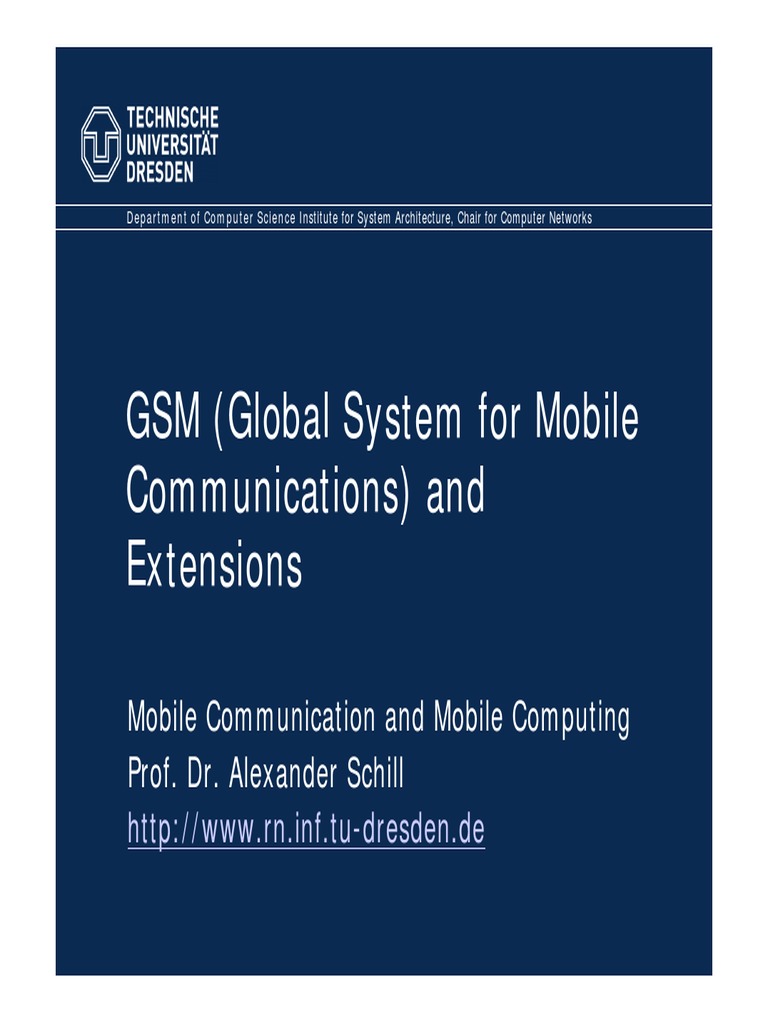 GSM (Global System For Mobile Communications) and Extensions | Download ...