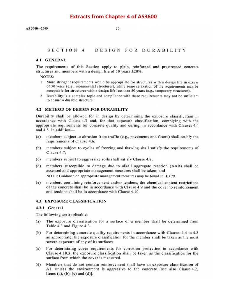Extracts From Chapter 4 of AS3600 | PDF