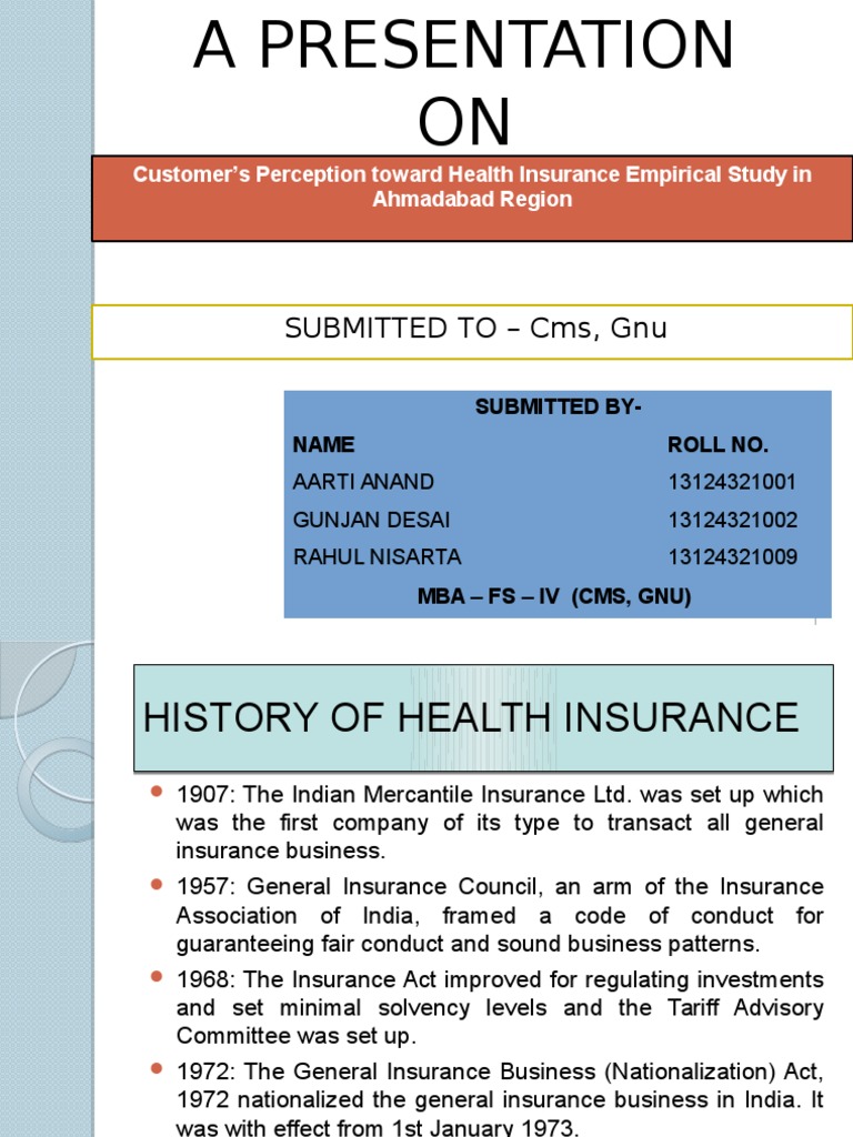 Customer's Perceptions Toward Health Insurance Empirical Study in ...