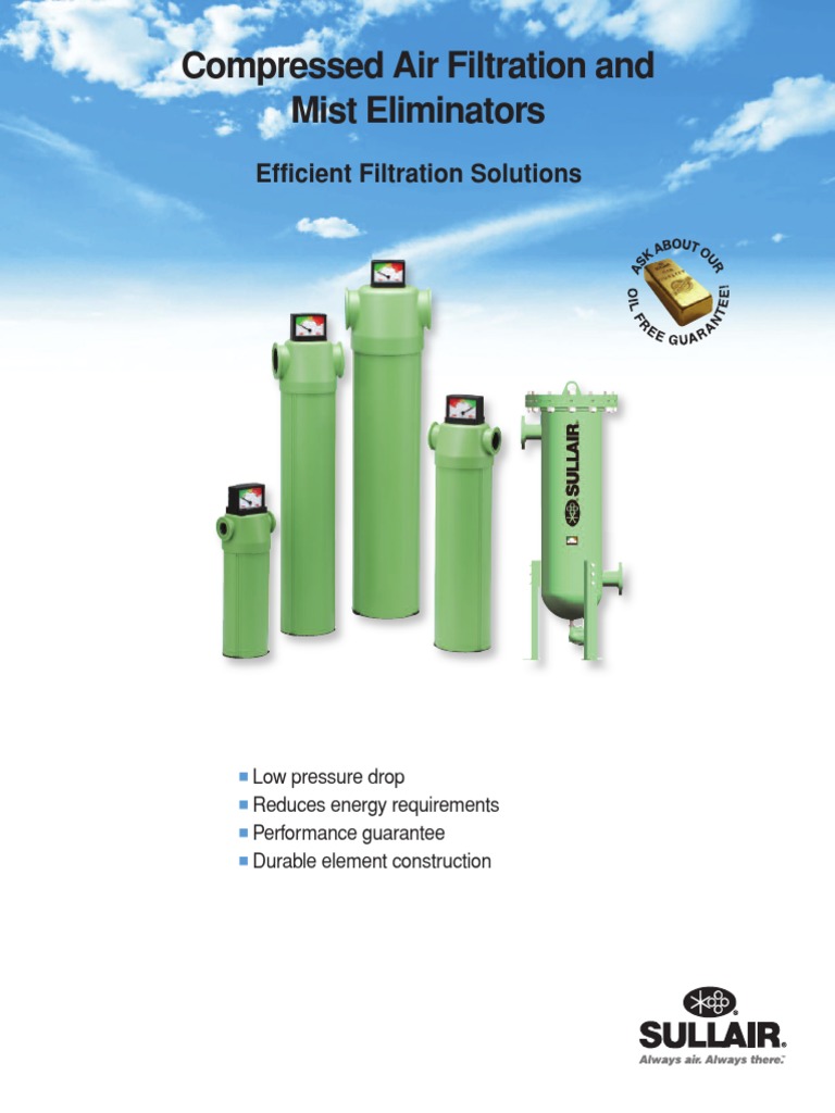 Sullair Compressed Air Filtration and Mist Eliminators | Filtration ...