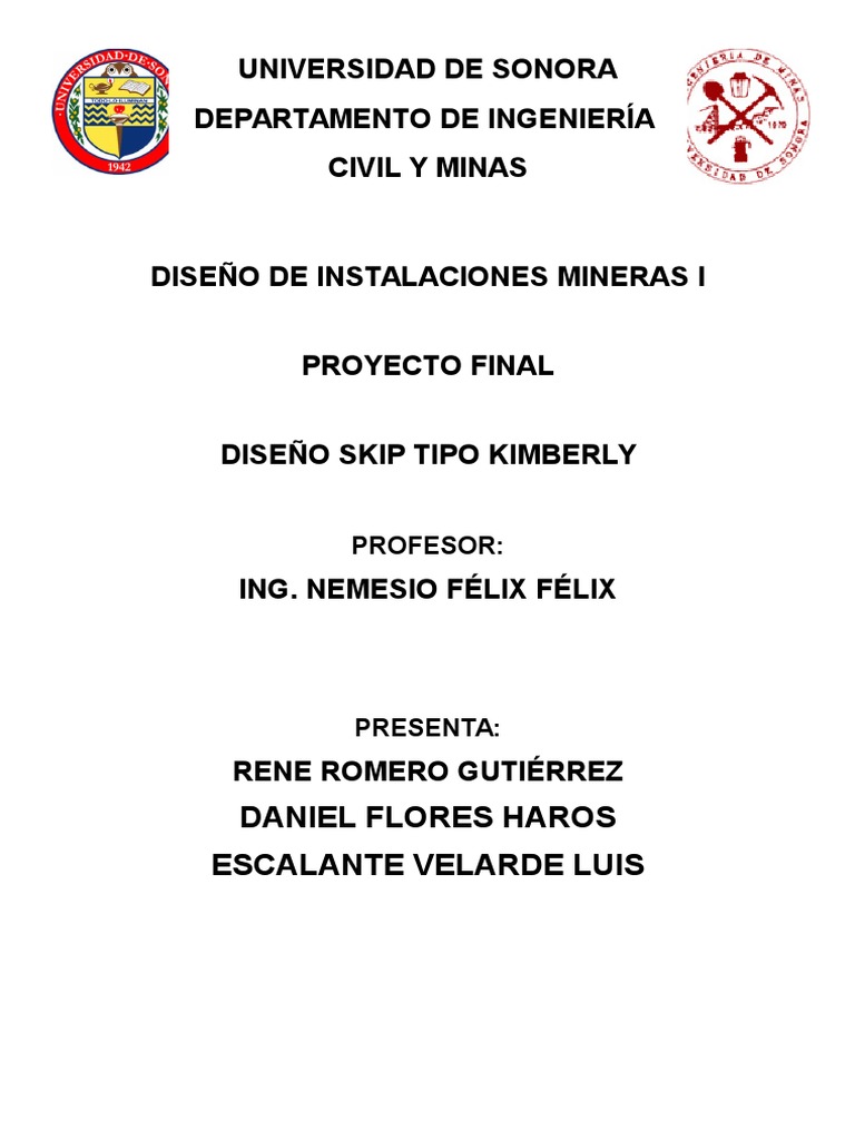 Diseño Skip Tipo Kimberly | PDF | Minería | Pulgada