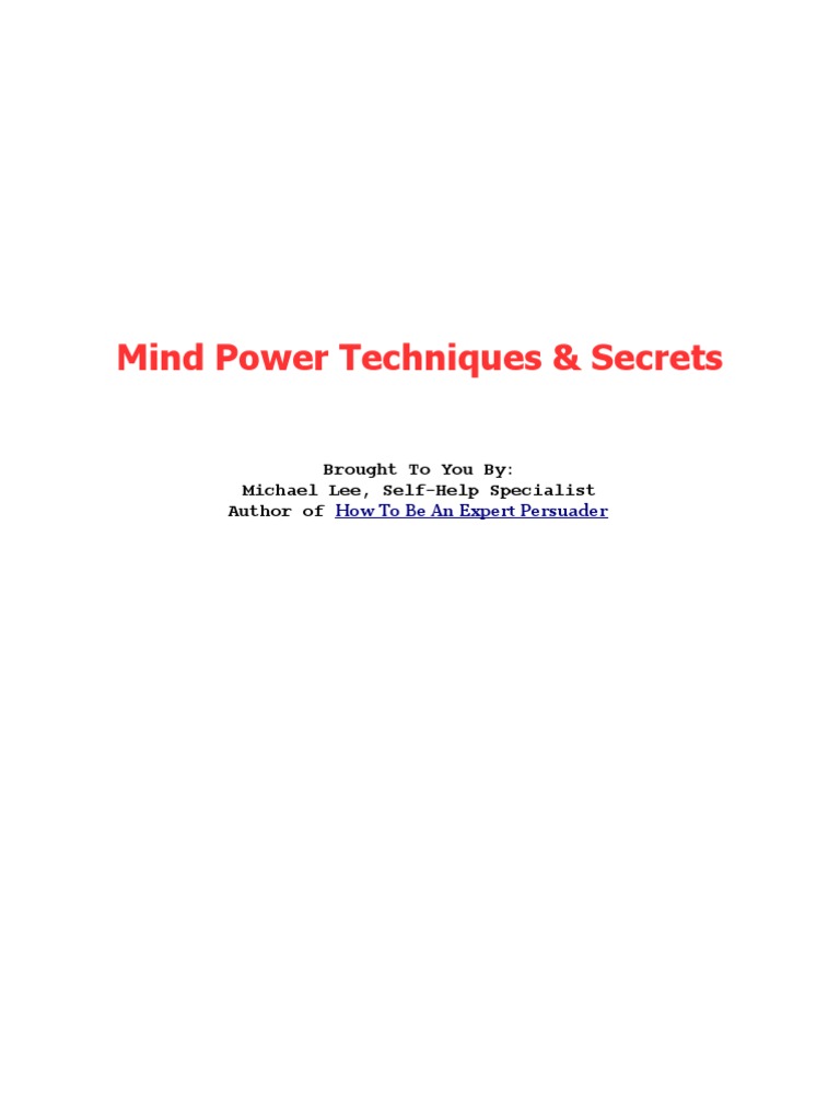 Mind Power Techniques | PDF