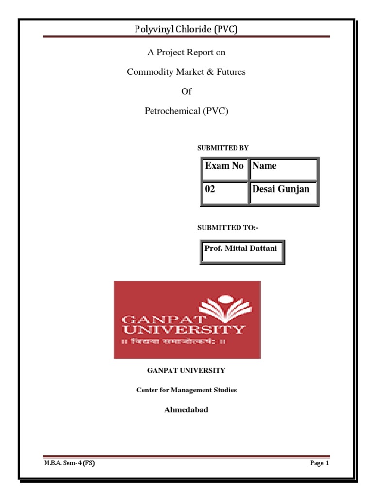 Petrochemical (PVC) Project Report | PDF | Petrochemical | Polyvinyl ...